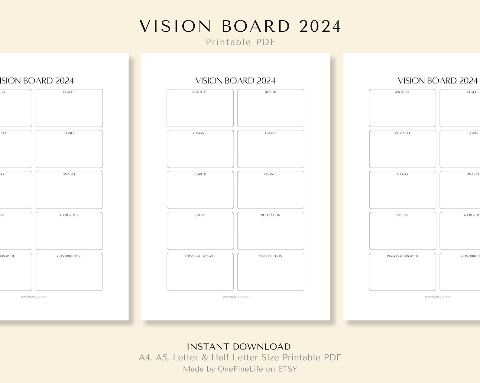 Vision Board 2024 Vision Board Printablei Vision Board - Etsy