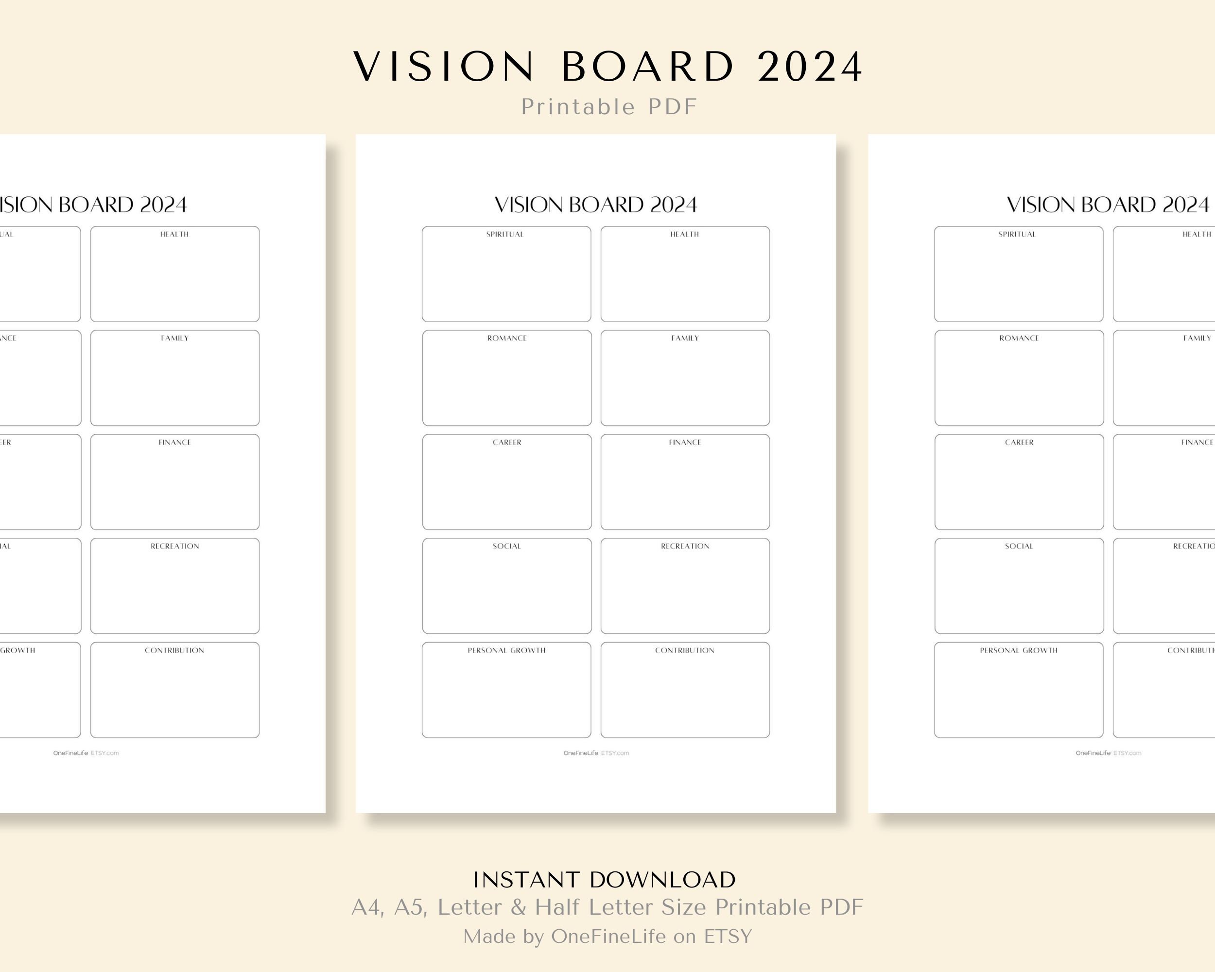 Vision Board 2024 Vision Board Printablei Vision Board - Etsy