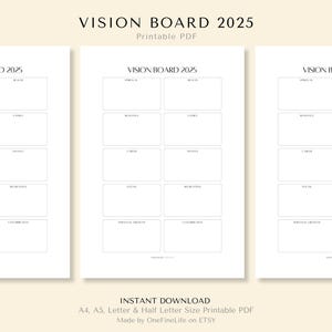 Vision Board 2025| Vision Board Printablei Vision Board Planner| Goal ...