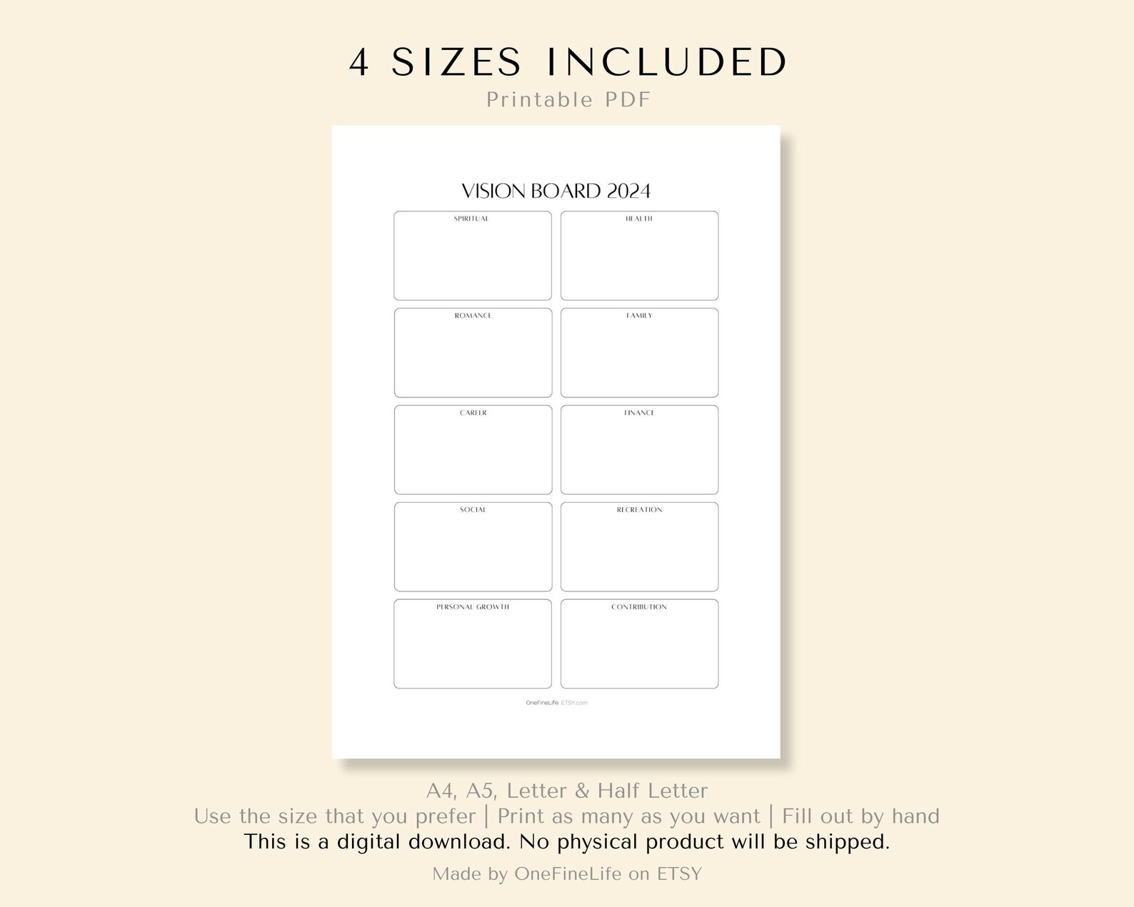 Vision Board 2024 Vision Board Printablei Vision Board - Etsy