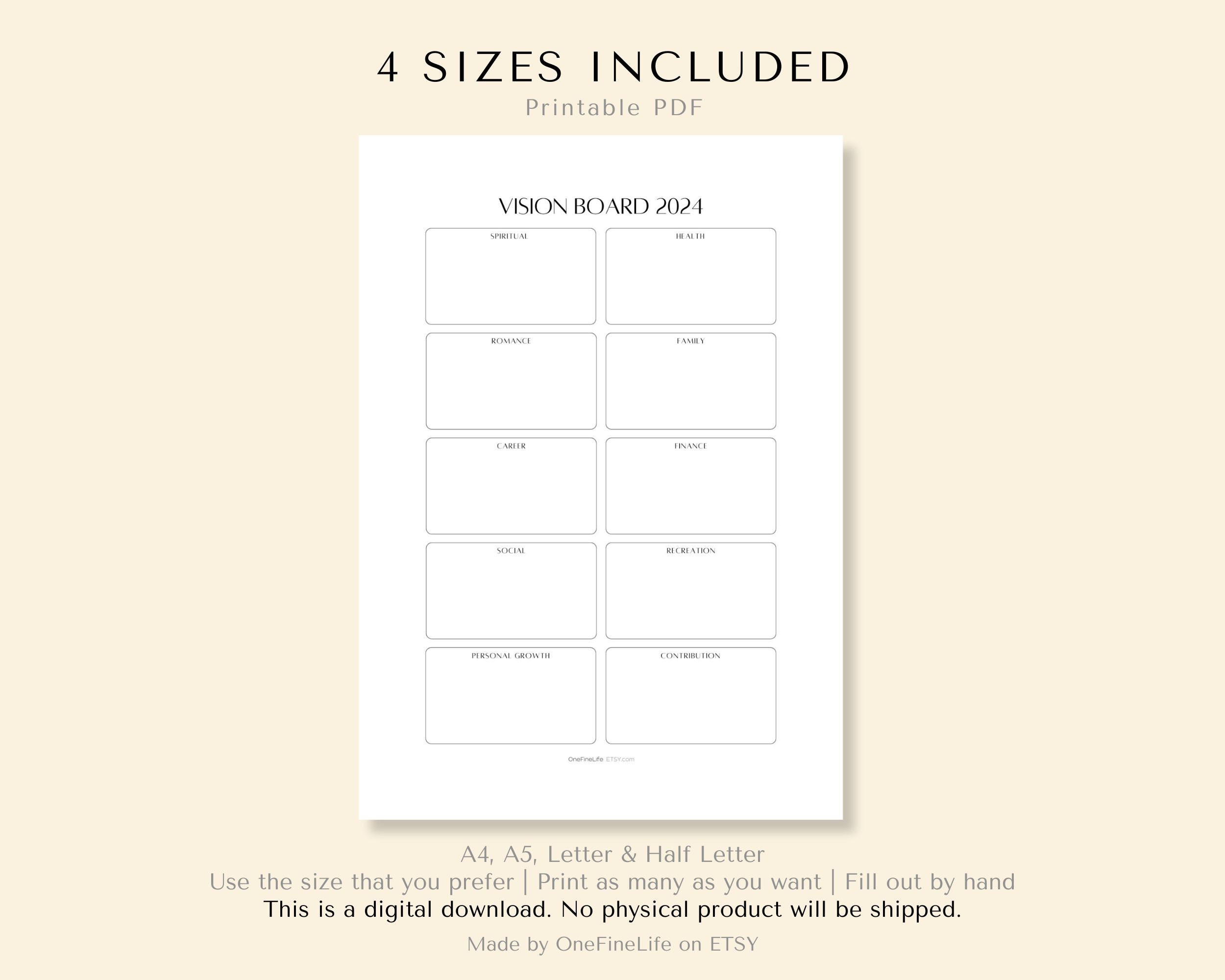 Vision Board 2024 Vision Board Printablei Vision Board - Etsy