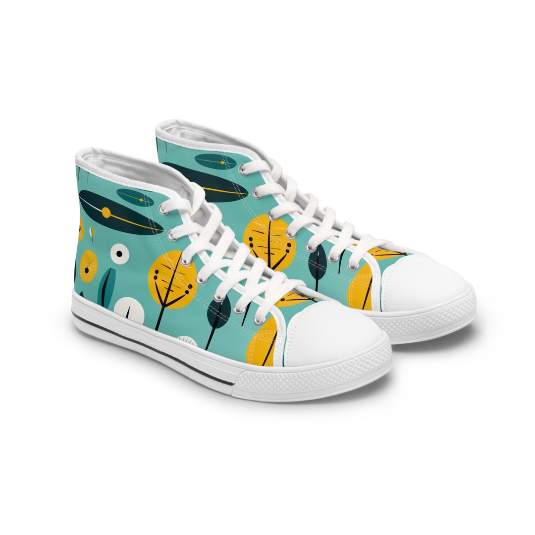 Faded Green African Print Pattern Women's High Top - Etsy