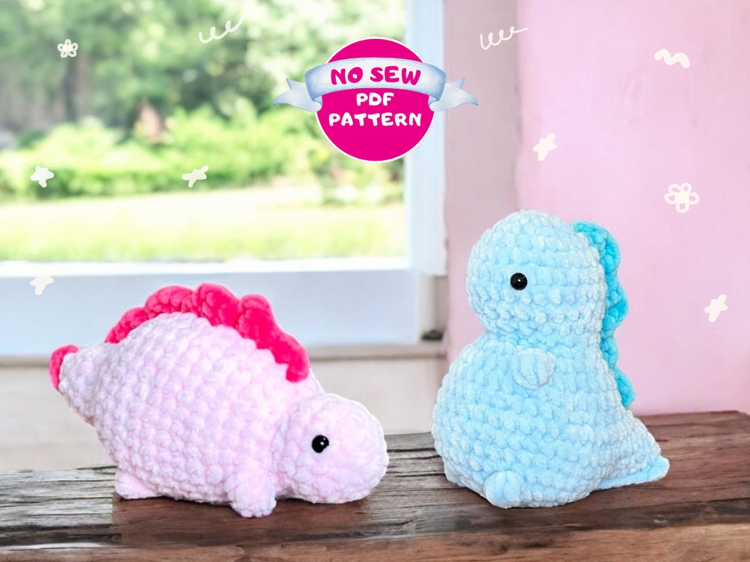No Sew Amigurumi Crochet Patterns, Tyrannosaurus Dinosaur, Stegosaurus ...