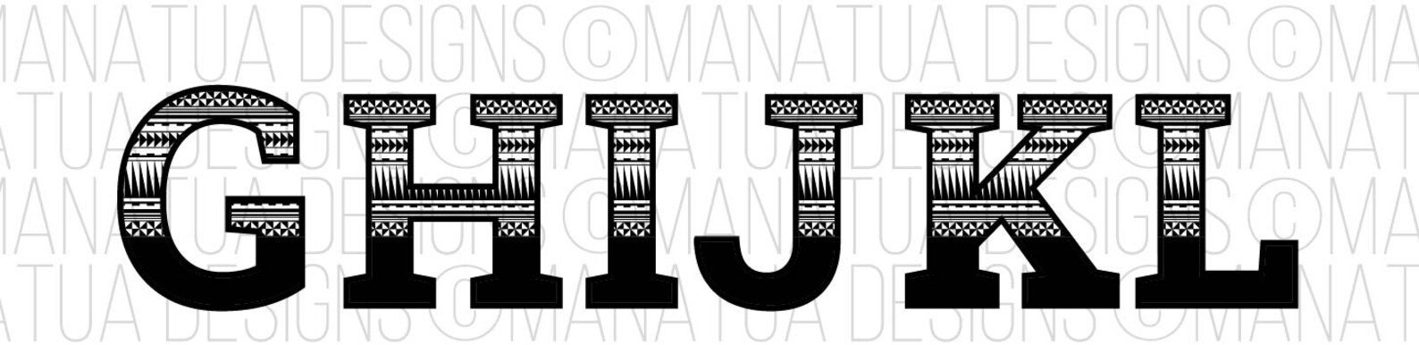 Samoan Tribal Alphabet Set SVG/ JPG Polynesian Tribal Text Font/ Png ...