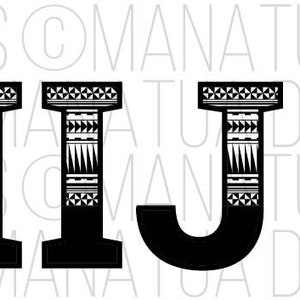 Samoan Tribal Alphabet Set SVG/ JPG Polynesian Tribal Text Font/ Png ...