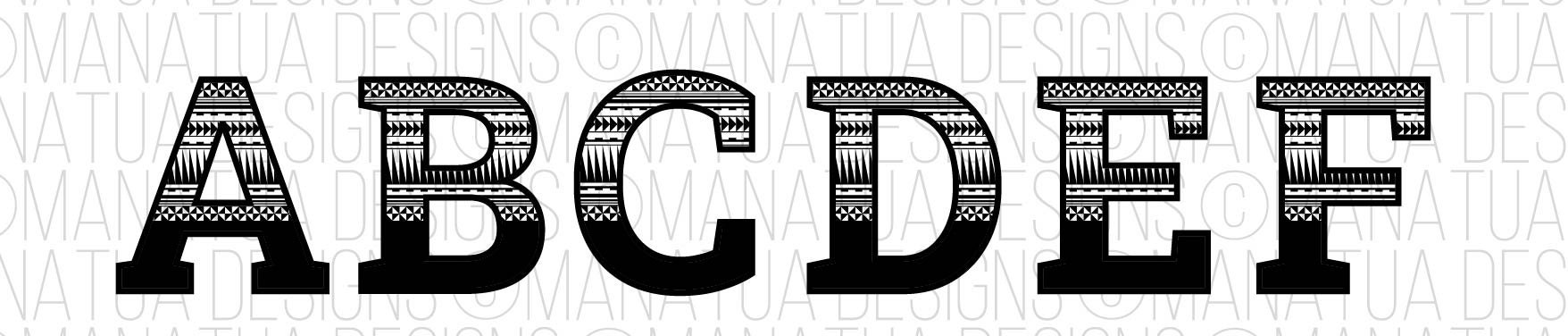 Samoan Tribal Alphabet Set SVG/ JPG Polynesian Tribal Text Font/ Png ...