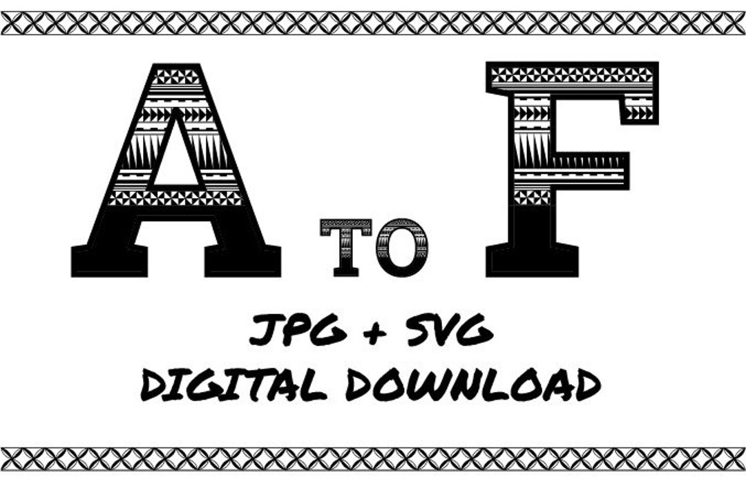 Samoan Tribal Letters SVG/ JPG Polynesian Tribal Text Font/ - Etsy ...