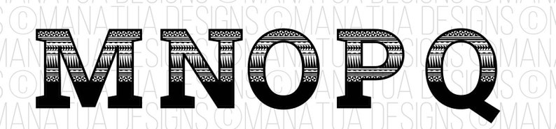 Samoan Tribal Alphabet Set SVG/ JPG Polynesian Tribal Text Font/ Png ...