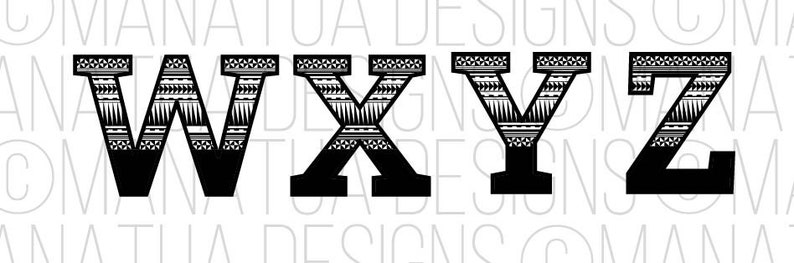 Samoan Tribal Alphabet Set SVG/ JPG Polynesian Tribal Text Font/ Png ...
