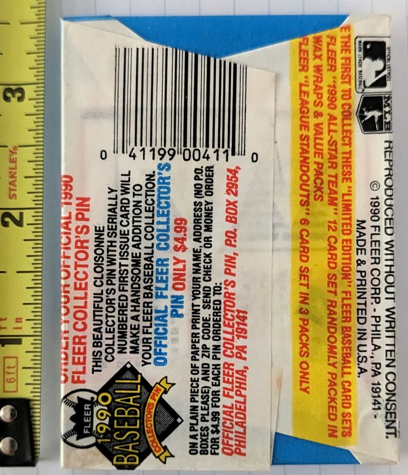 Fleer 1990 Baseball Card Set - Etsy