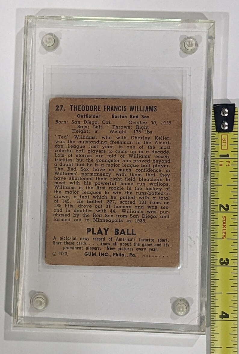 Ted Williams Play Ball Rookie Baseball Trading Card - Etsy