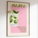 Mojito Bar Cart Poster Modern Home Bar Decor Digital Download Mojito ...