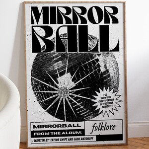 Funky Disco Ball Poster Retro Vintage Print Disco 70s Party Wall Art ...