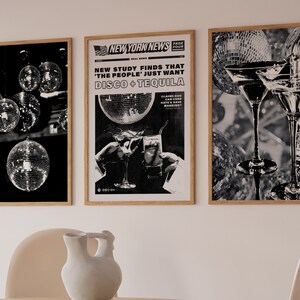 Funky Disco Ball Poster Retro Vintage Print Disco 70s Party Wall Art ...