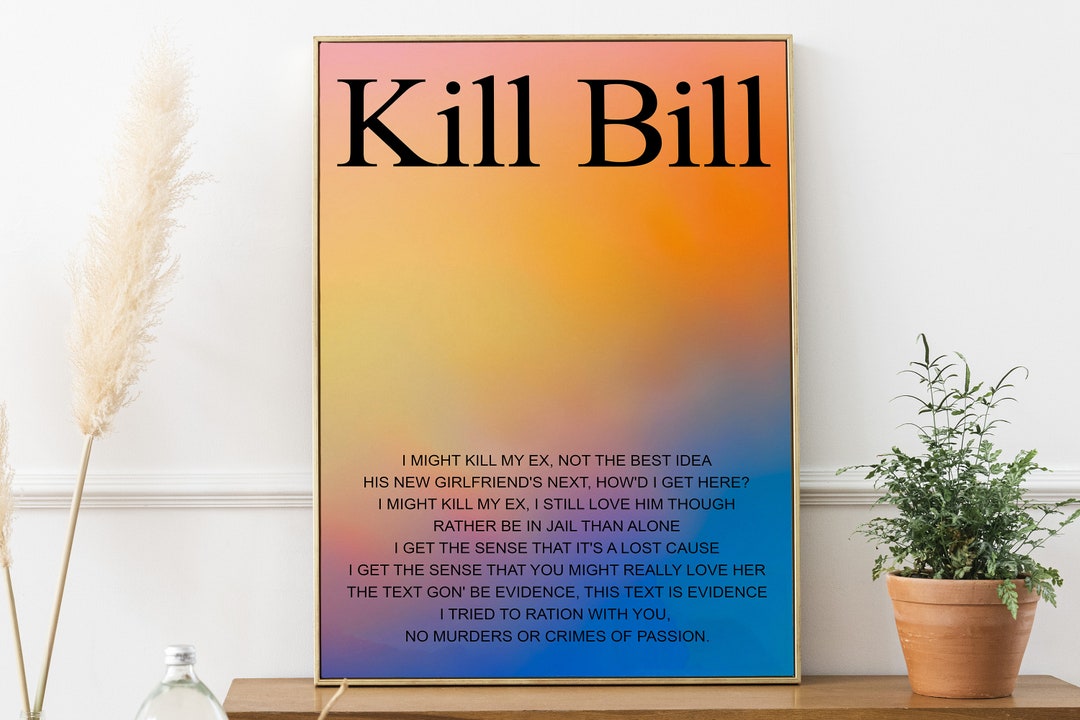 SZA Kill Bill Poster Music Lyrics Printable Kill Bill Poster Digital ...