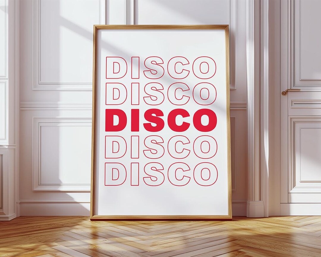 Minimalist Disco Printable for Bart Cart Wall Art Music Trendy Poster ...