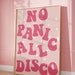 No Panic All Disco Poster Preppy Bar Cart Wall Art Digital Download ...