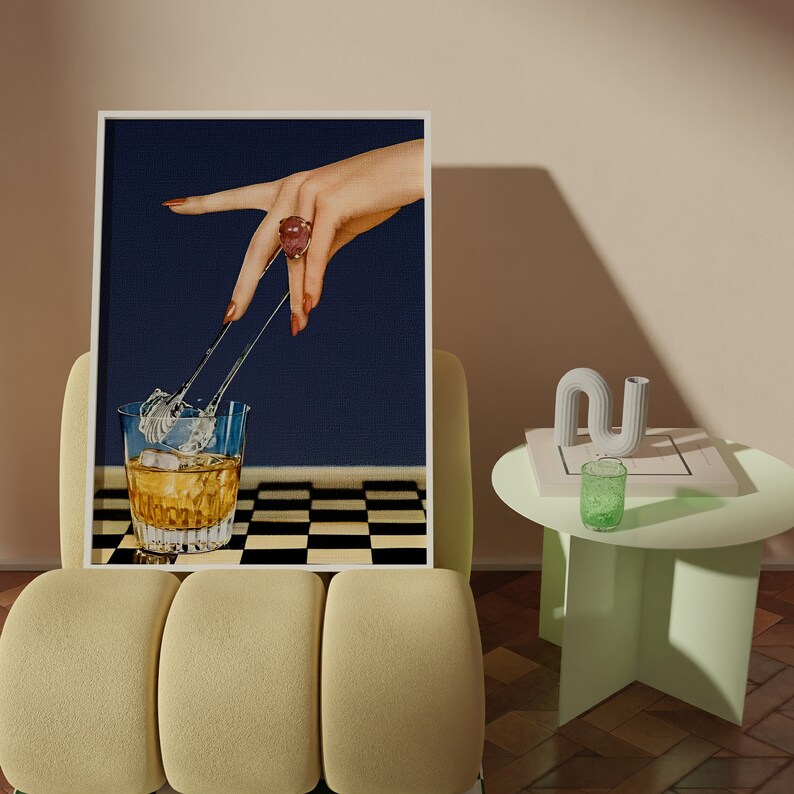 Retro Whisky Poster Trendy Bar Cart Wall Art Digital Download - Etsy