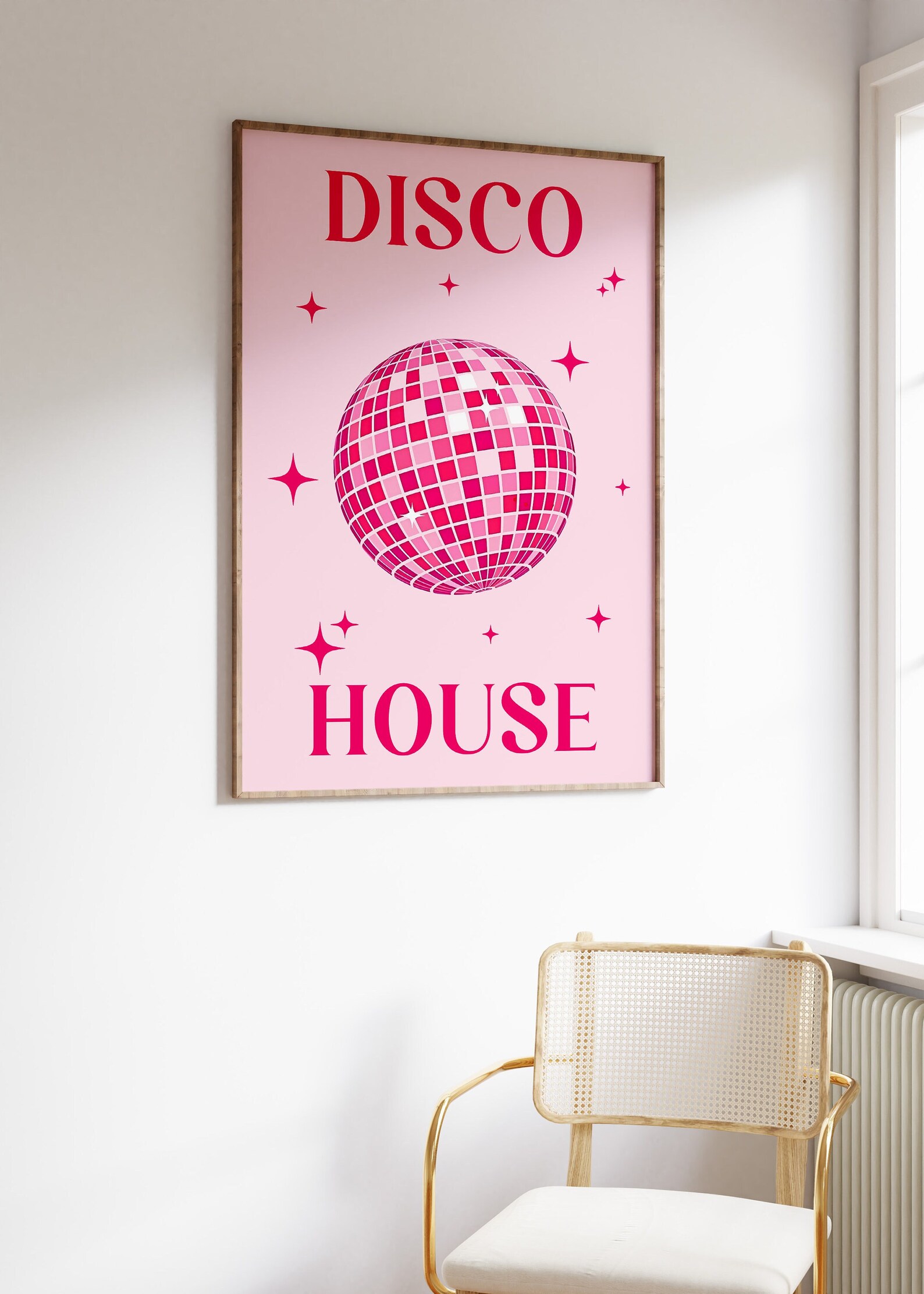Disco House Printable Disco Ball Wall Art for Girls Bedroom Poster ...