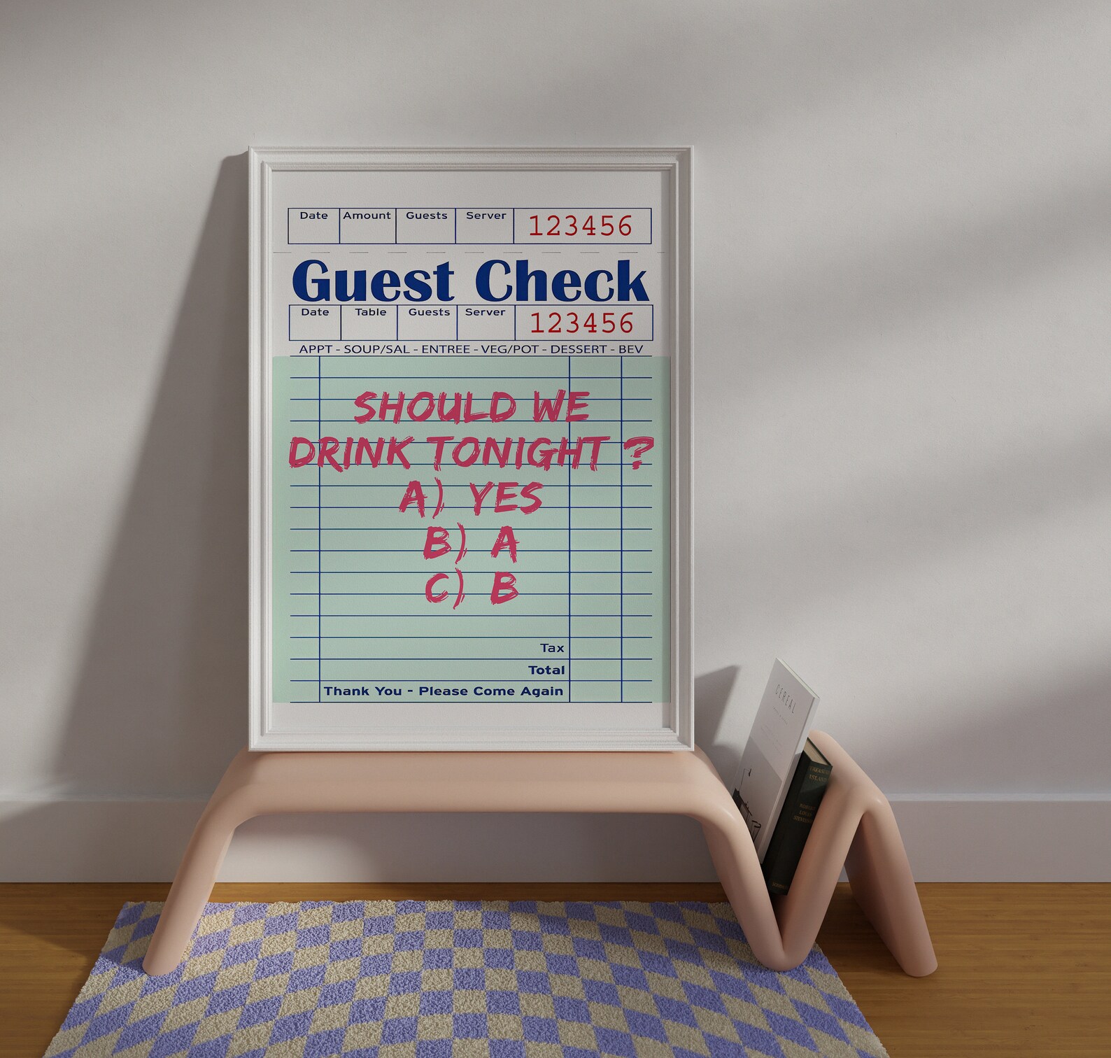 Guest Check Print Funny Bar Cart Wall Art Digital Download - Etsy