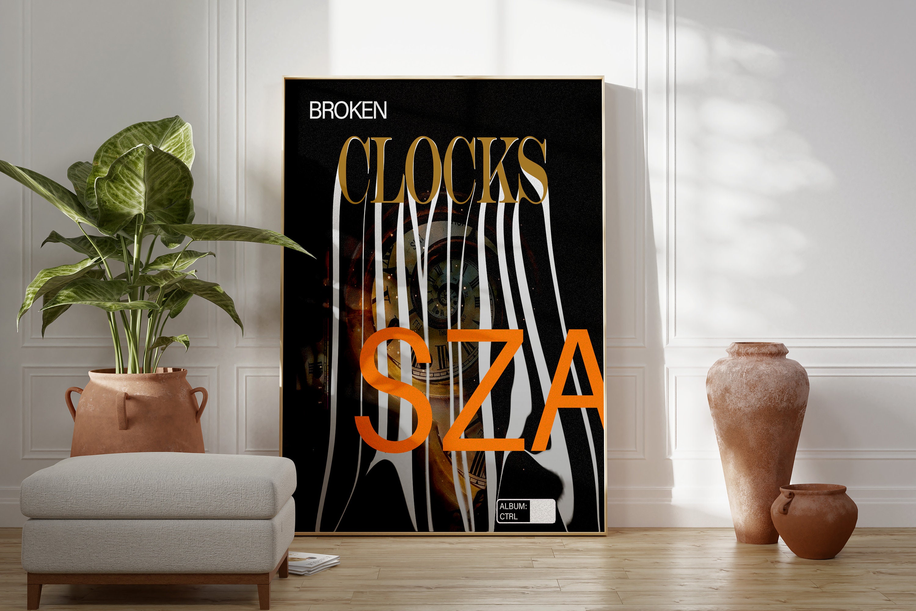 Broken Clocks SZA Poster CTRL Song Illustration Wall Art Digital ...