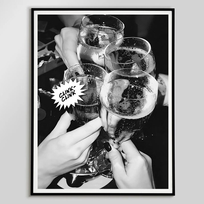 Champagne Print - Etsy