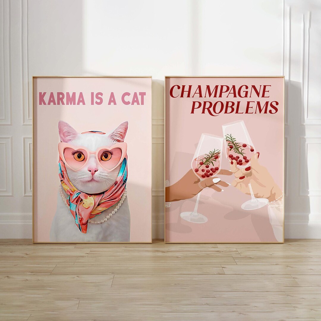 Karma Is A Cat Poster Champagne Problems Prints Evermore Album ...