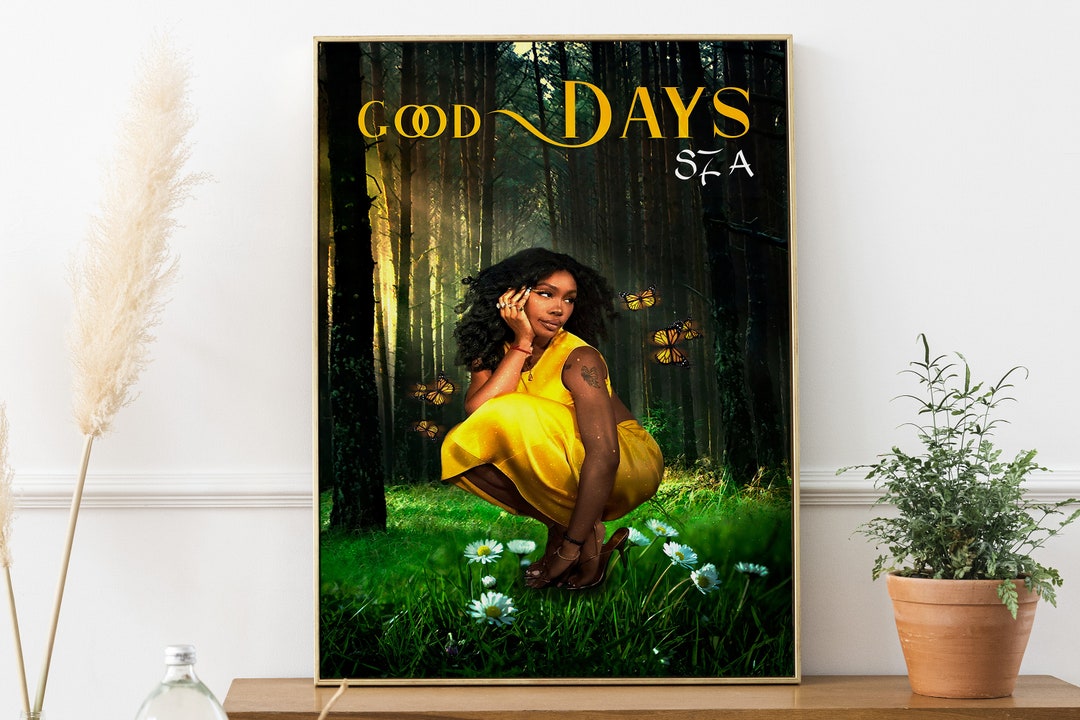 SZA Good Days Poster Trendy Music Song Illustration Wall Art Digital ...