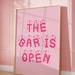 The Bar is Open Print Preppy Bar Cart Wall Art Digital - Etsy
