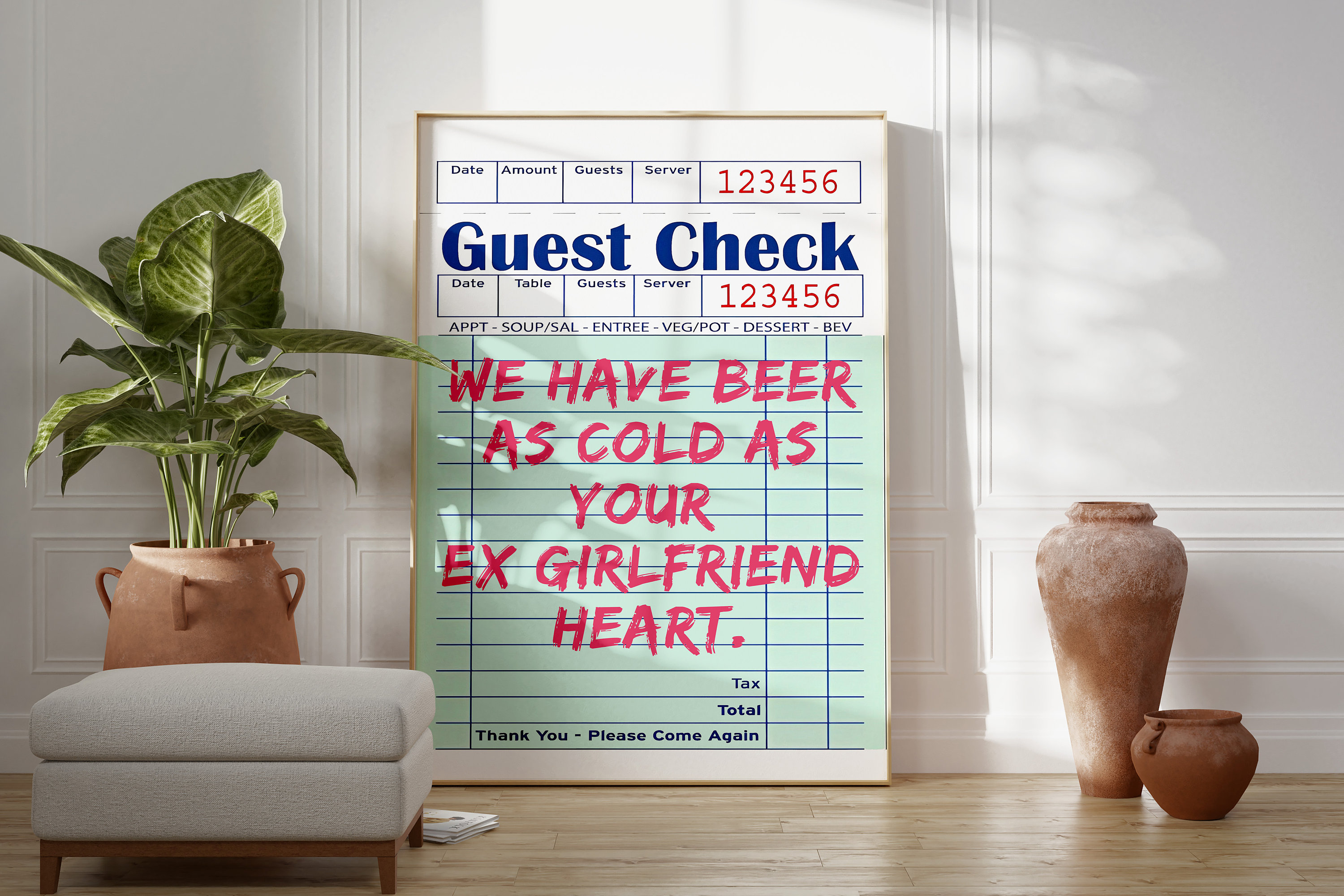 Funny Guest Check Print Bar Cart Wall Decor Digital Download - Etsy