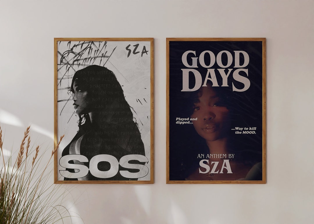 2 Pieces Bundle SZA Wall Art Sos Album Cover Poster Digital Prints Good ...