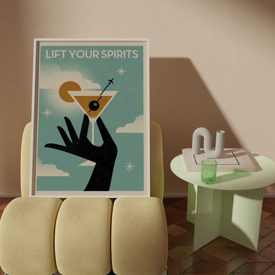 Spirits Bar Cart Poster Modern Home Bar Decor Digital Download - Etsy