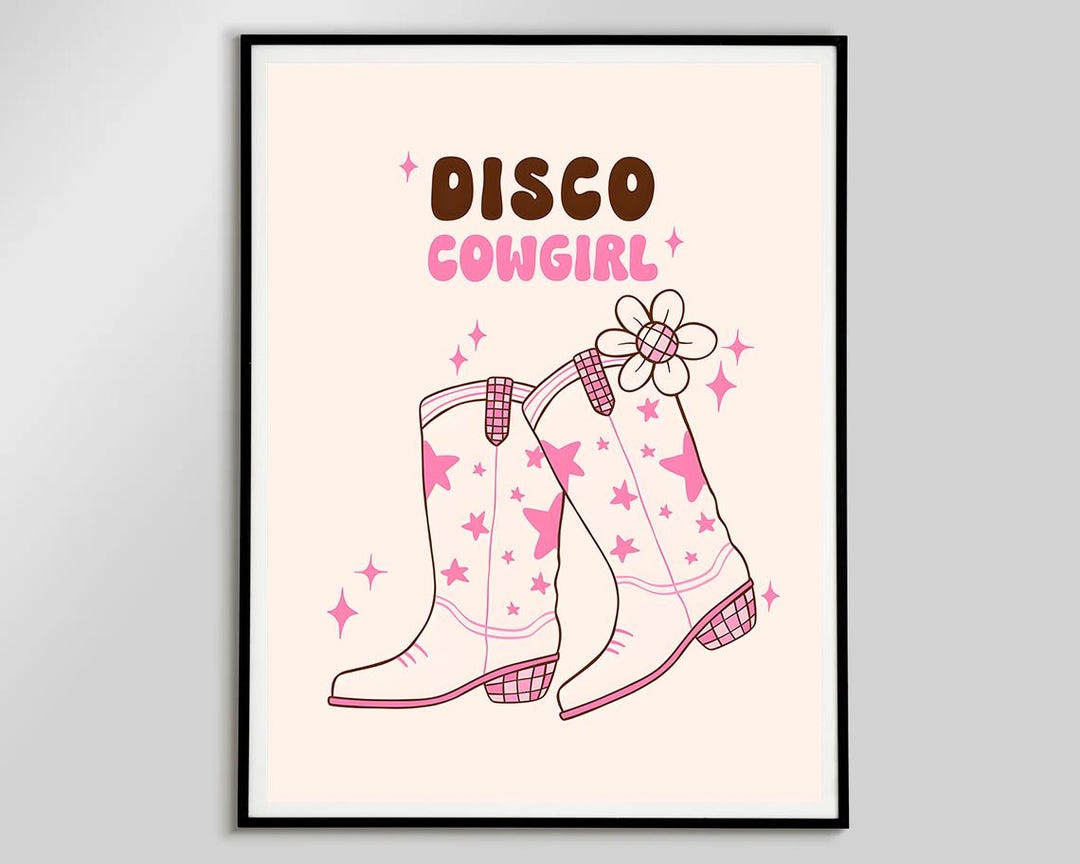 Disco Cowgirls Printable Western Girls Poster for Girls Room Wall Art ...