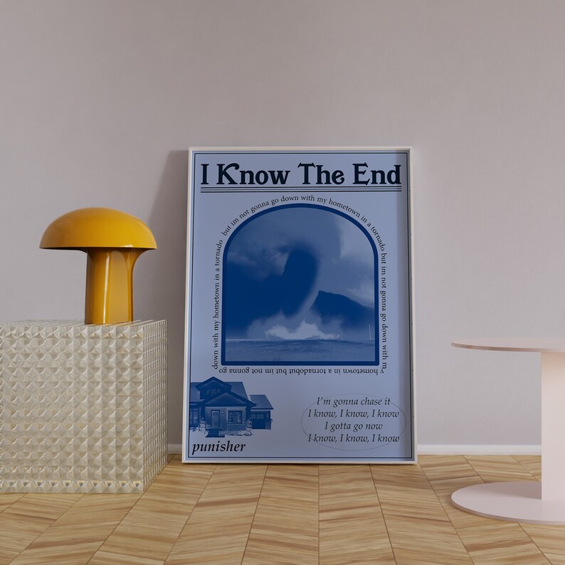 Phoebe Bridgers I Know the End Poster Punisher Song Lyrics Wall Art Digital Artwork Retro Music ...