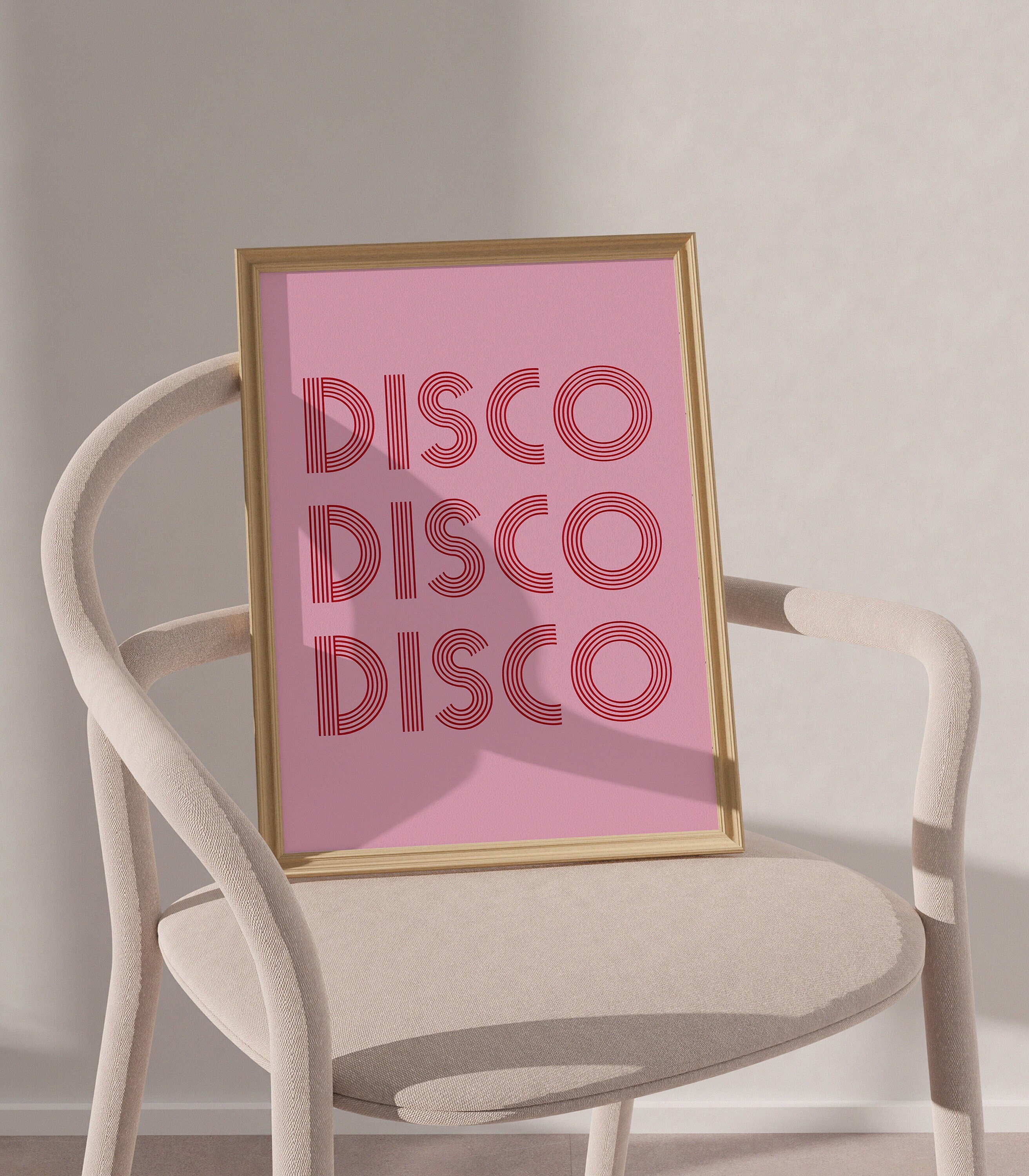 Pink Disco Wall Art Preppy Female Room Decor Digital Download ...