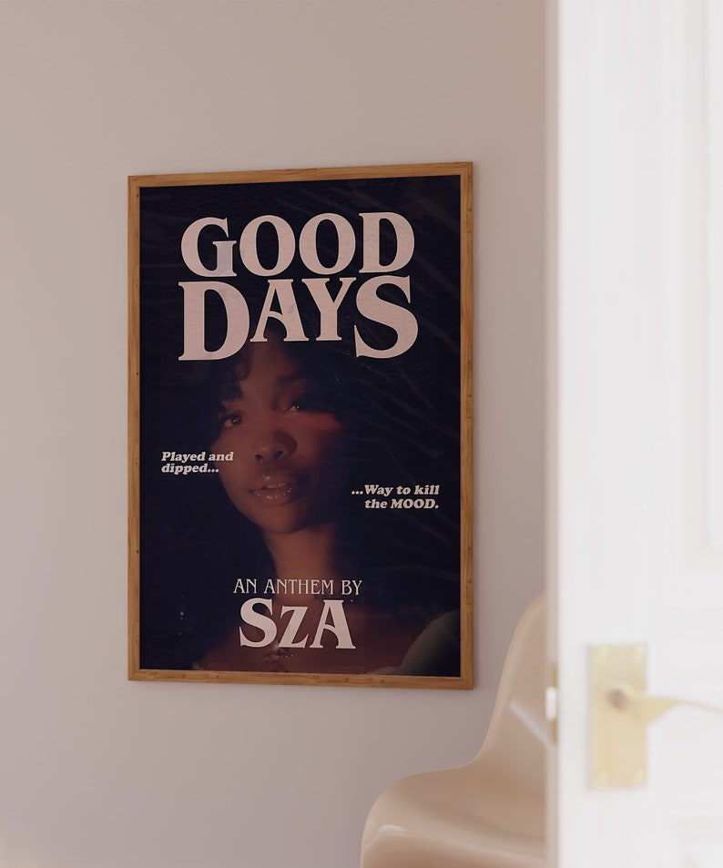 Good Days SZA Poster Music Song Illustration Wall Art Digital Artwork ...