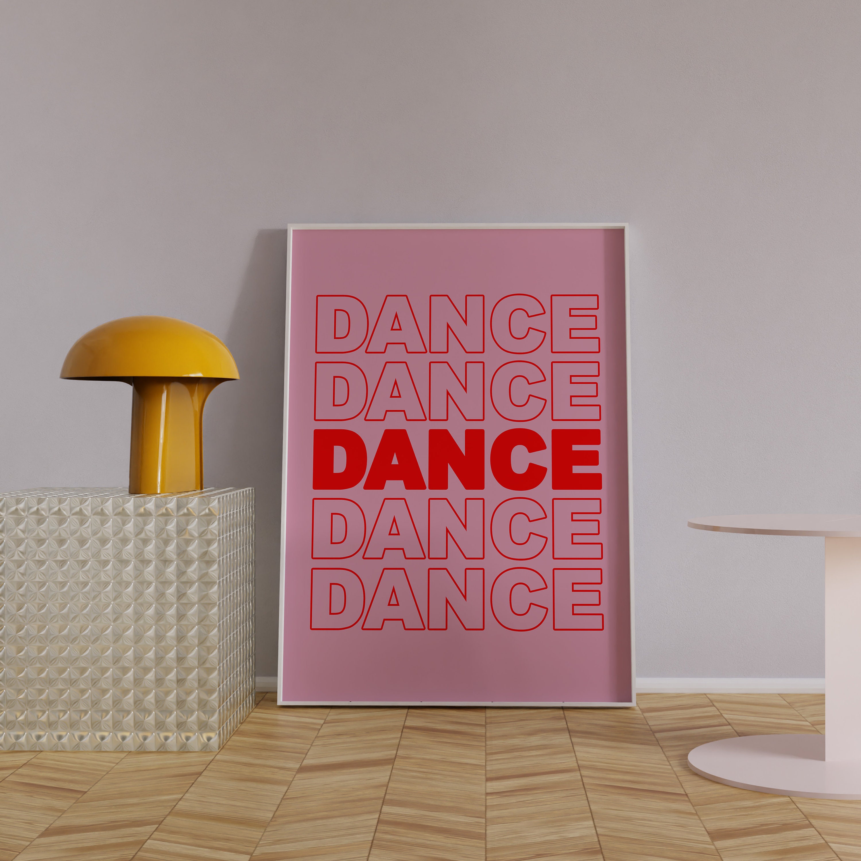 Preppy Dance Floor Poster Pink Dancing Music Wall Art Digital Download ...
