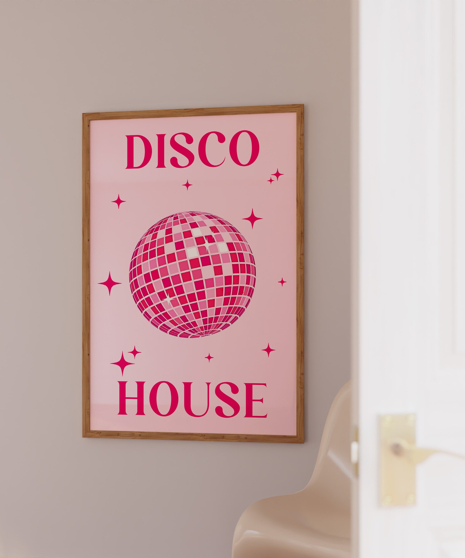 Disco House Printable Disco Ball Wall Art for Girls Bedroom Poster ...