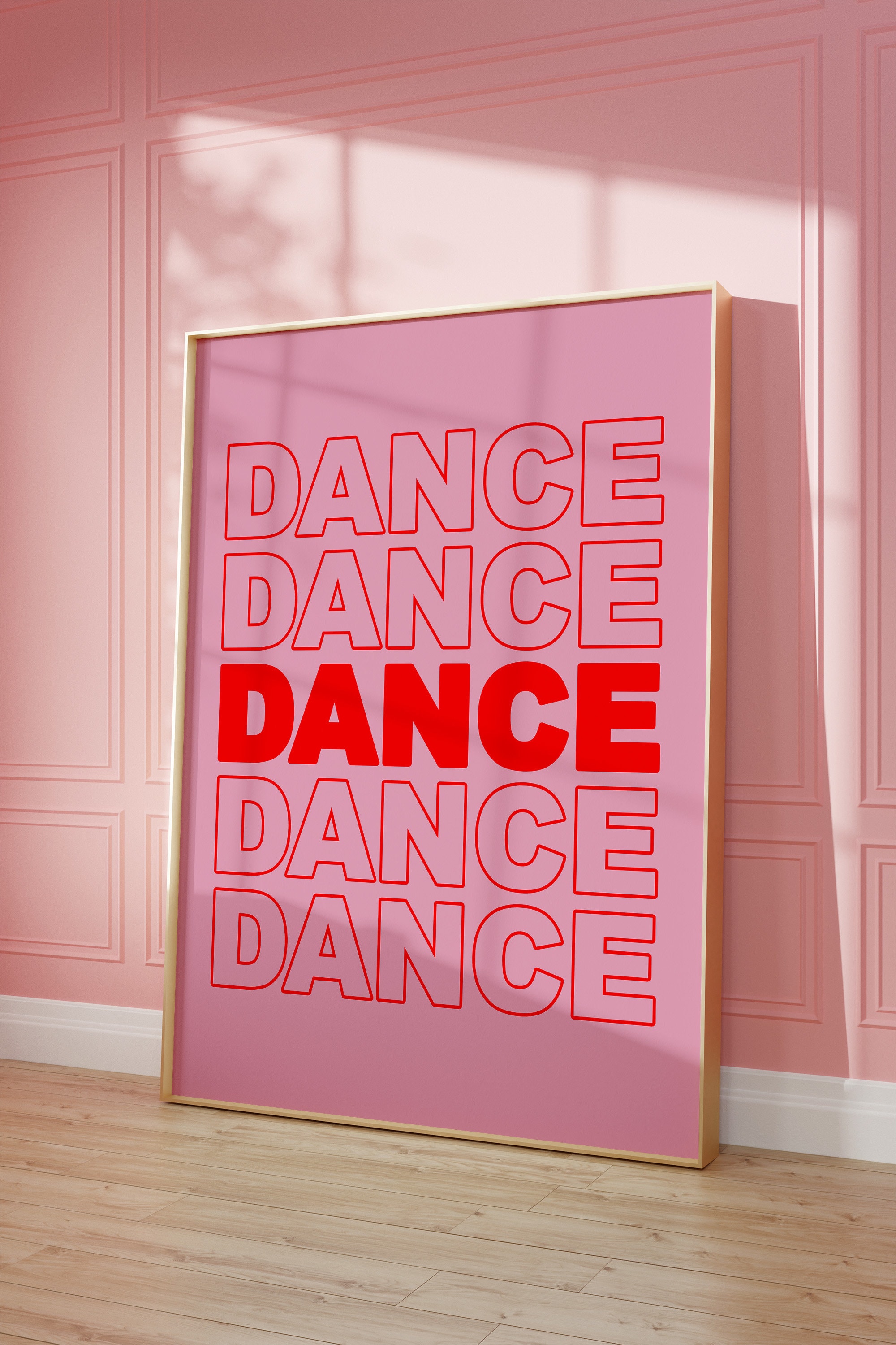 Preppy Dance Floor Poster Pink Dancing Music Wall Art Digital Download ...
