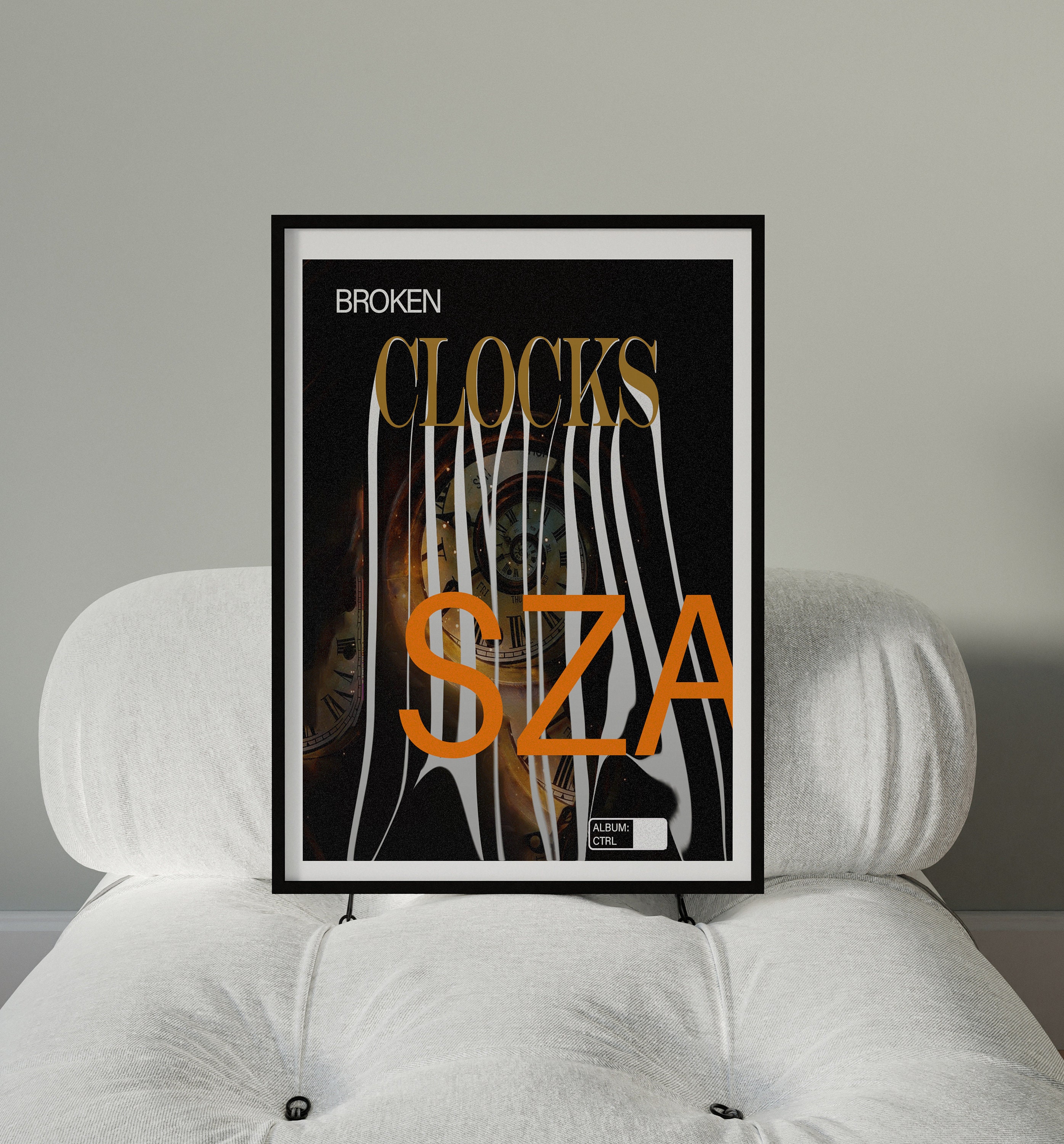 Broken Clocks SZA Poster CTRL Song Illustration Wall Art Digital ...