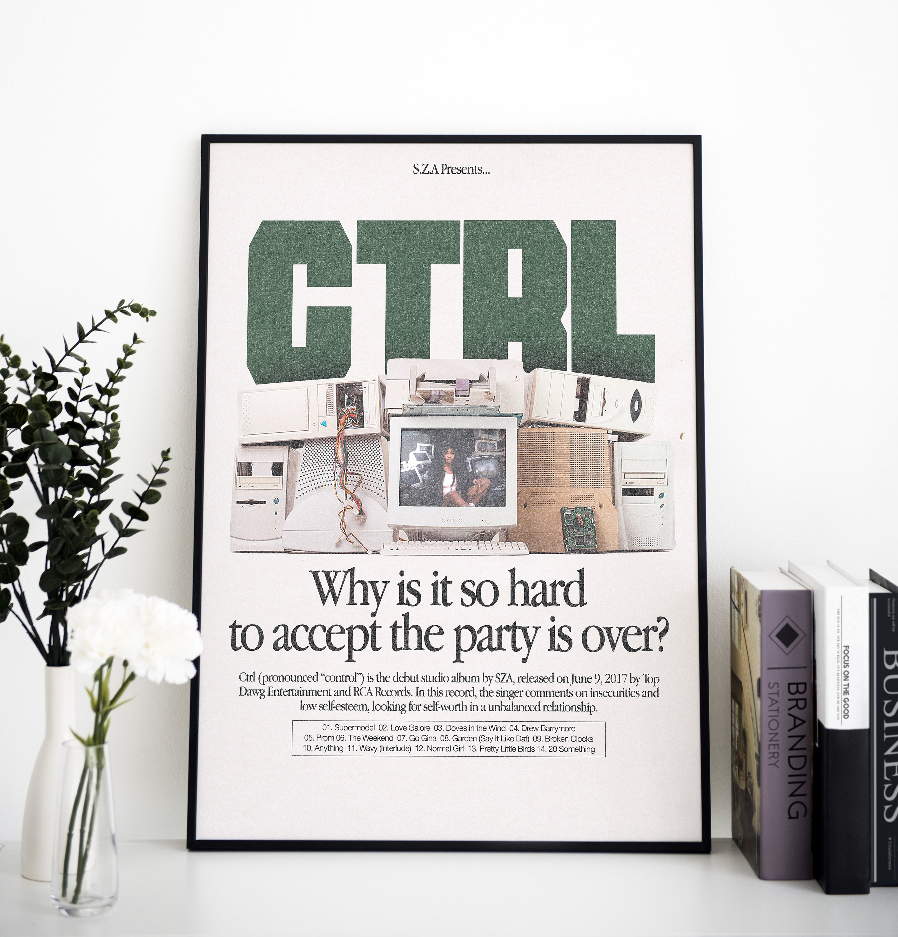 CTRL Album Cover Poster Trendy SZA Wall Art Digital Artwork Retro Music ...