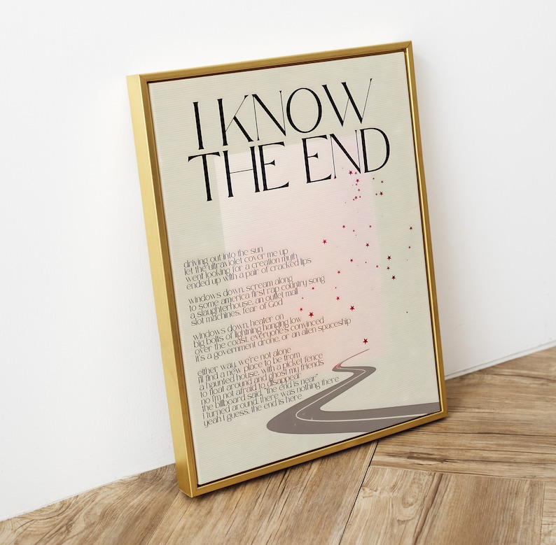 I Know the End Lyrics Phoebe Bridgers Poster Punisher Song Wall Art Digital Artwork Indie Music ...