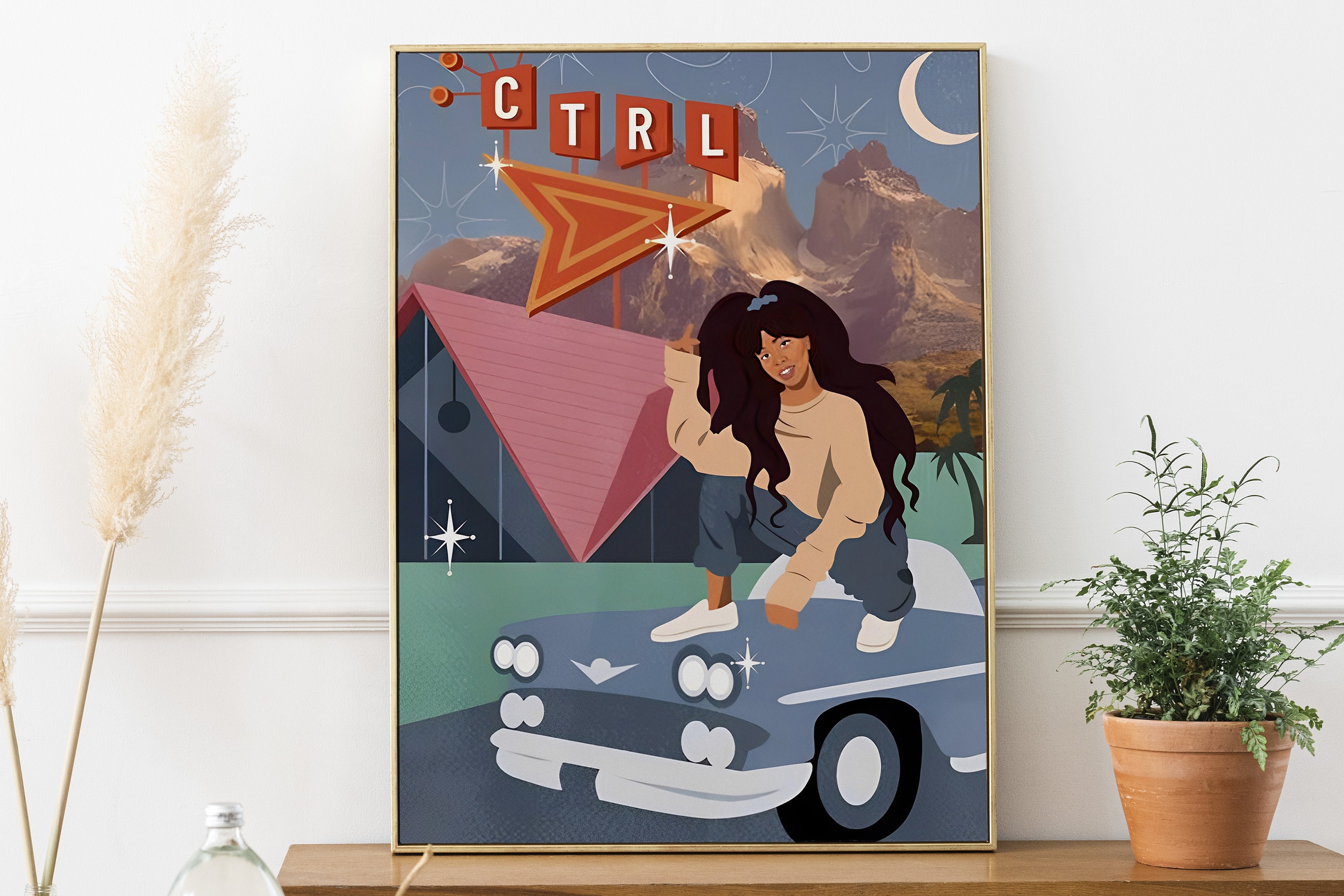 CTRL SZA Poster Music Album Cover Wall Art Illustration Printable ...