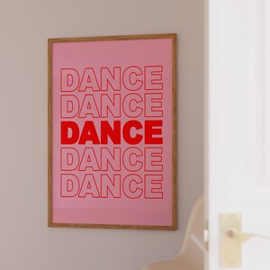 Preppy Dance Floor Poster Pink Dancing Music Wall Art Digital Download ...