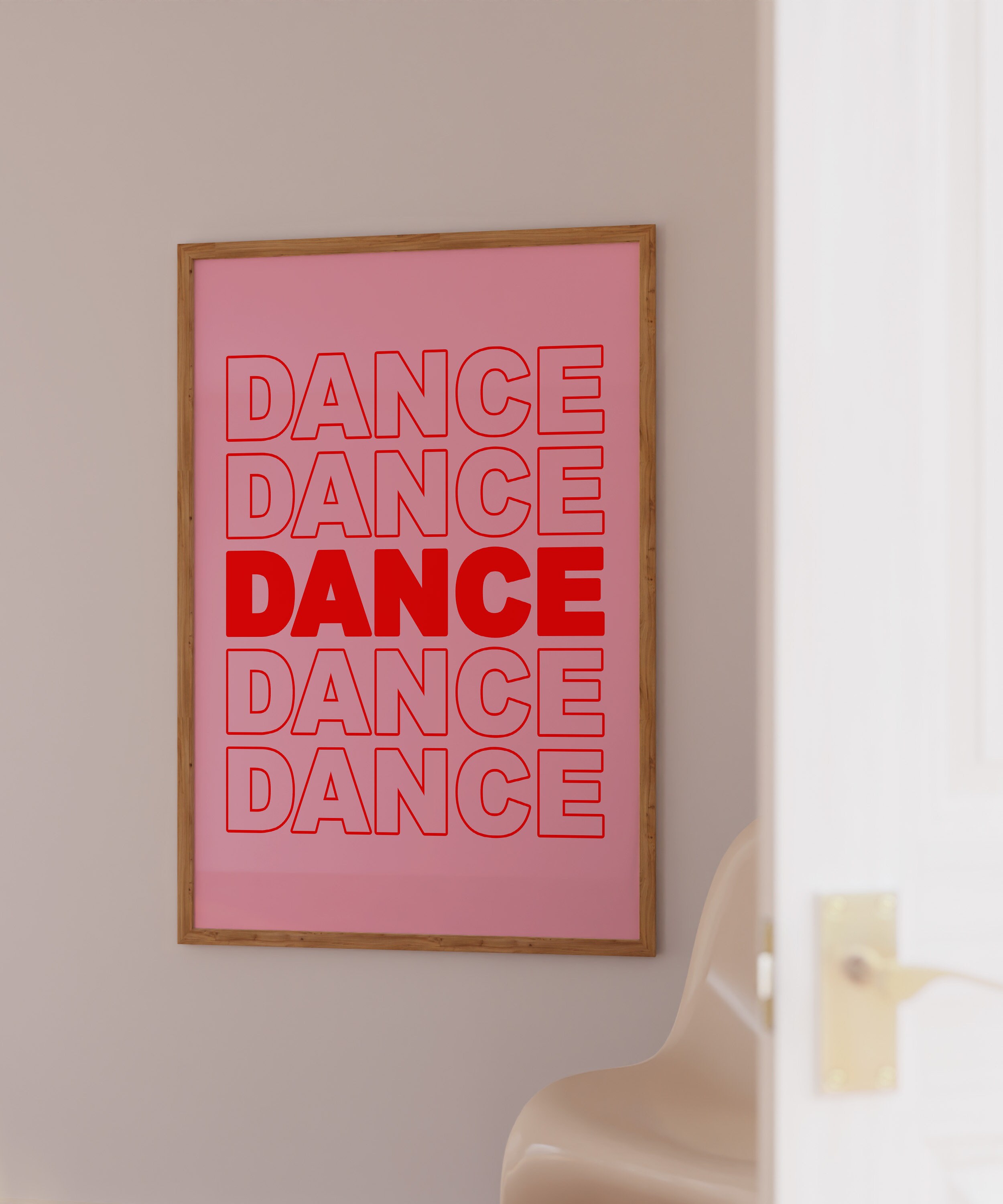Preppy Dance Floor Poster Pink Dancing Music Wall Art Digital - Etsy