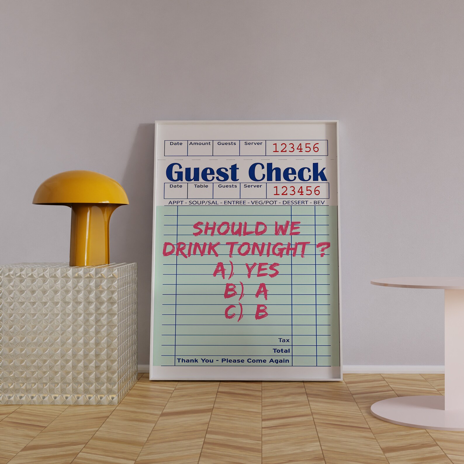 Guest Check Print Funny Bar Cart Wall Art Digital Download - Etsy