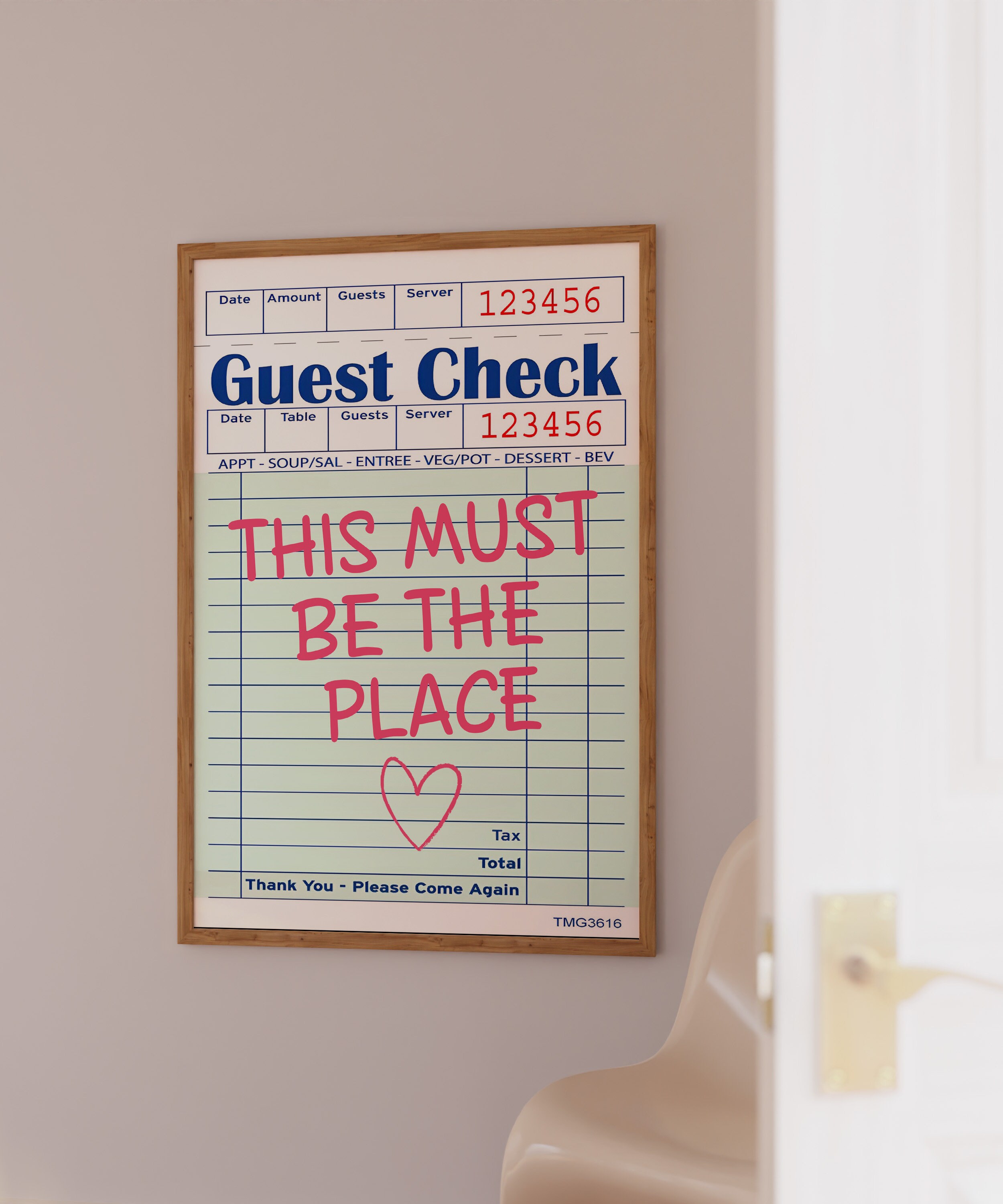 Guest Check Print This Must Be the Place Poster Preppy Wall Art Bar ...
