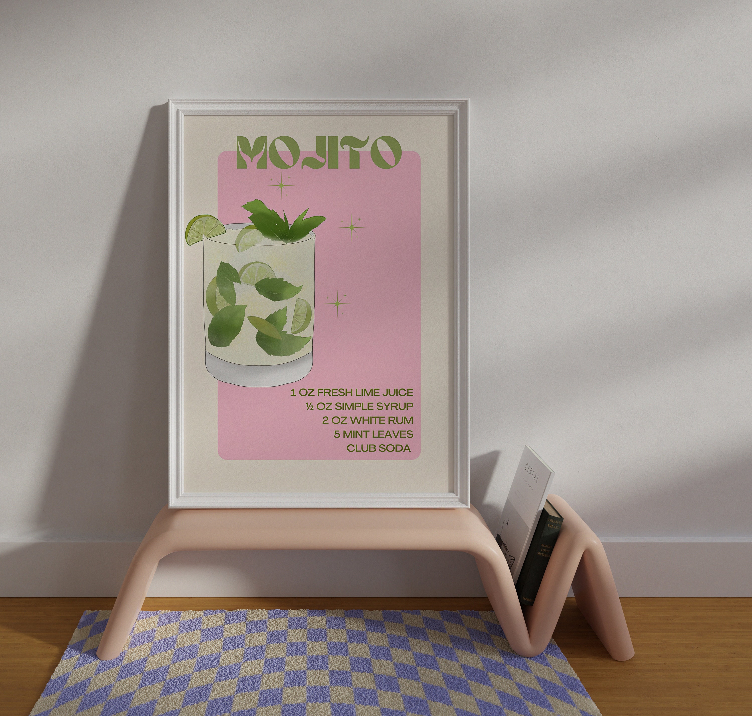 Mojito Bar Cart Poster Modern Home Bar Decor Digital Download - Etsy