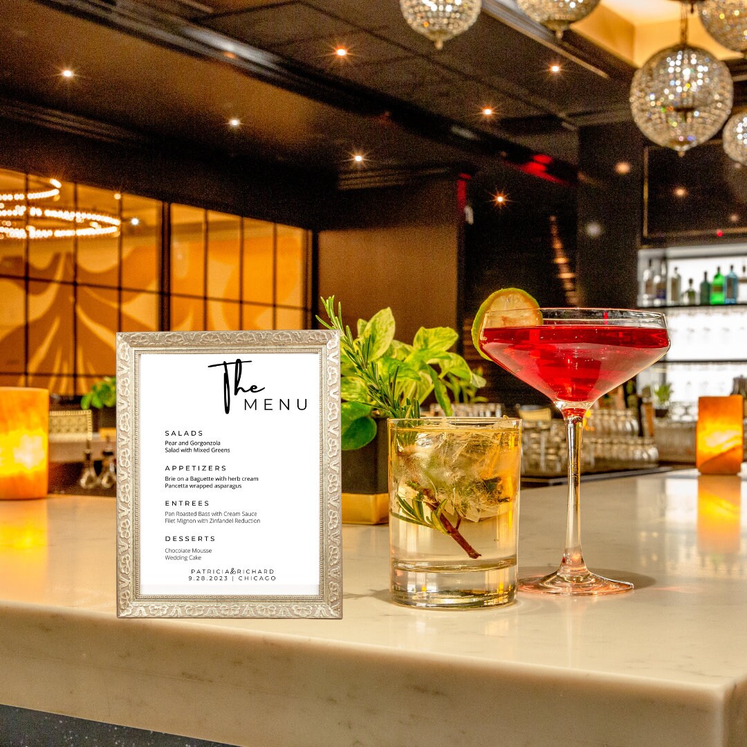 Minimalist Wedding Bar Menu | Wedding Drink Sign | Modern Minimalist ...
