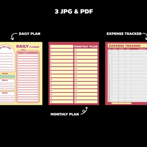 Digital Planner, Printable, Daily, Weekly, Monthly, Yearly, PNG, PDF ...